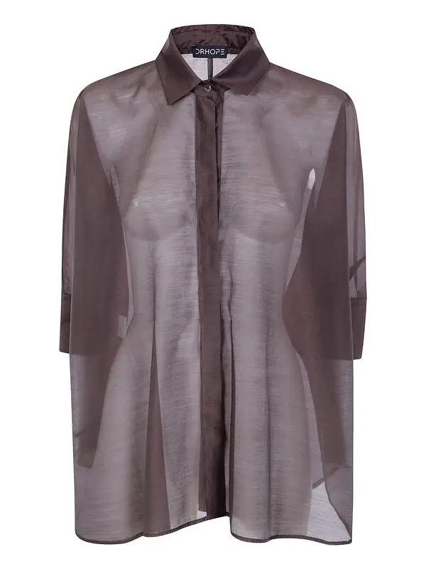 DRHOPE Oversized Shirt - Brown