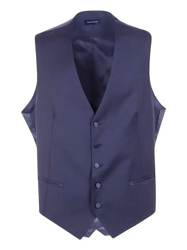 Tagliatore Virgin Wool Vest - Black