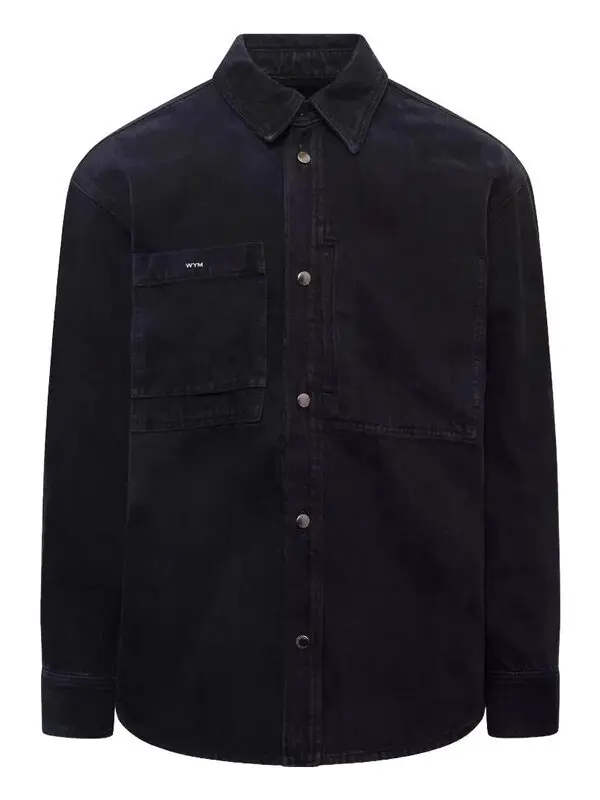 WOOYOUNGMI Logo-detail Denim Shirt - Black