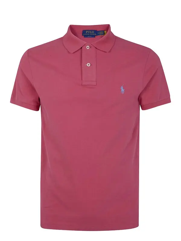 Polo Ralph Lauren Short Sleeves Knit Classic Logo Polo Shirt - Red