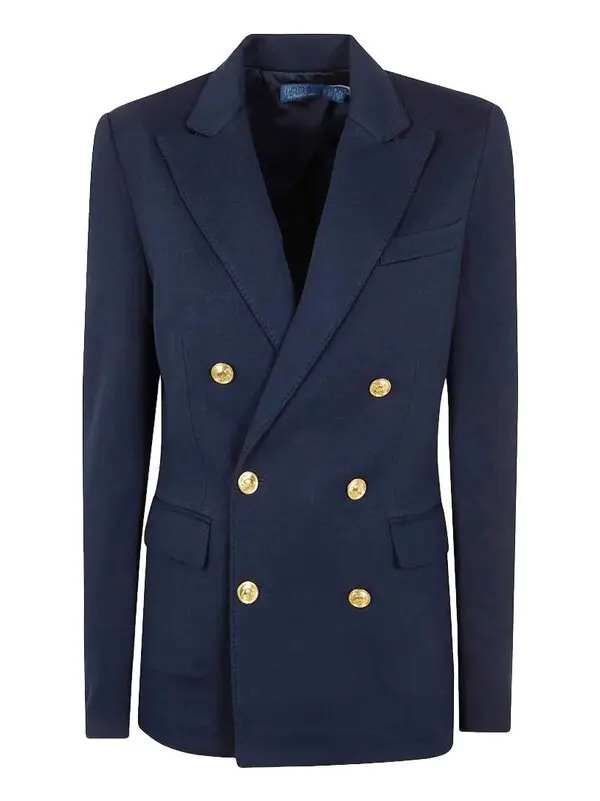 Polo Ralph Lauren Double-breasted Blazer With Gold Buttons - Blue