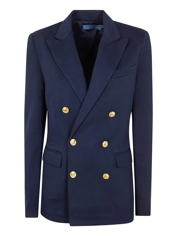 Polo Ralph Lauren Double-breasted Blazer With Gold Buttons - Blue