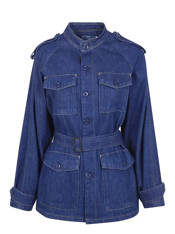 Polo Ralph Lauren Denim Field Jacket With Belt - Blue