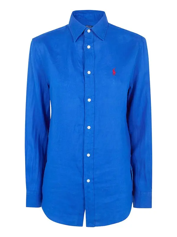 Polo Ralph Lauren Classic Linen Long Sleeve Shirt - Blue
