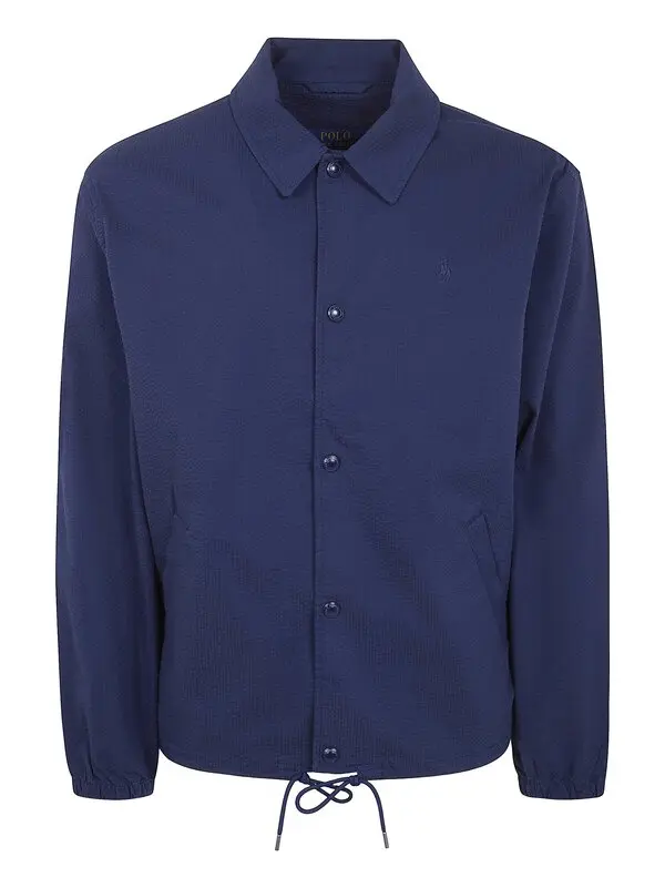 Polo Ralph Lauren Windbreaker Jacket With Spread Collar - Blue