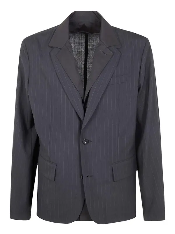 Sacai Chalk Stripe Single-breasted Blazer - Black