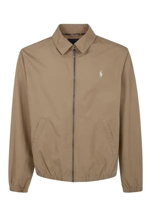 Polo Ralph Lauren Windbreacker Jacket" Zip-up With Logo Detail - Brown