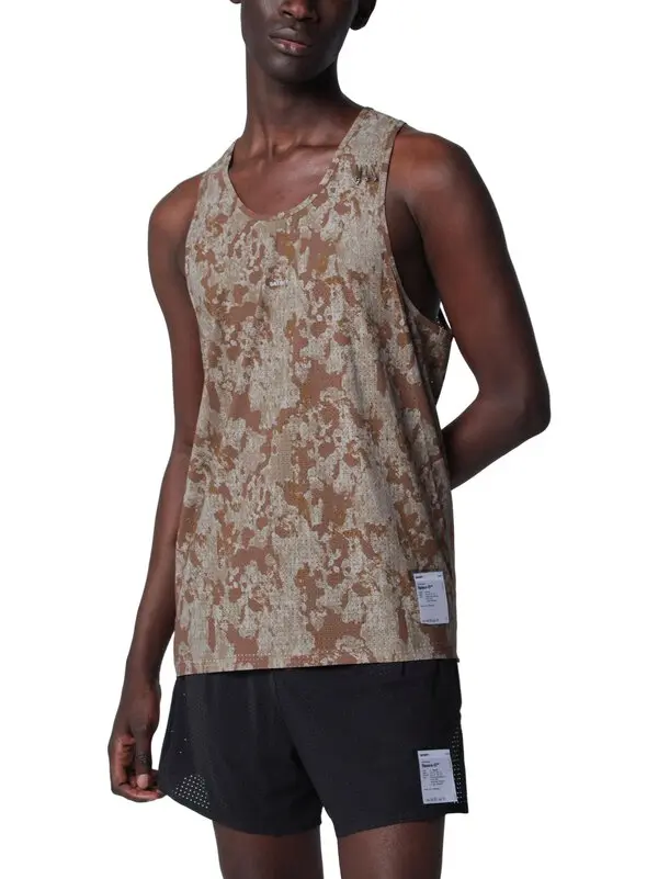 Satisfy Camouflage Mothtech Tank Top In Perforated Micro Jersey - Beige