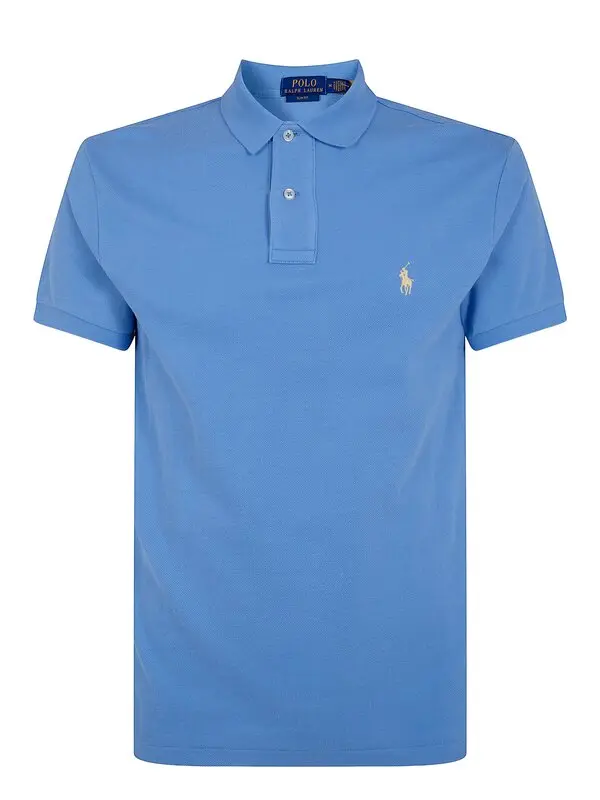 Polo Ralph Lauren Short Sleeves Knit Classic Logo Polo Shirt - Blue