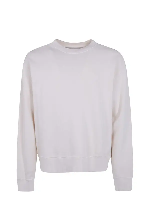 GOLDEN GOOSE Cotton Fleece Logo Patch Sweatshirt - White
