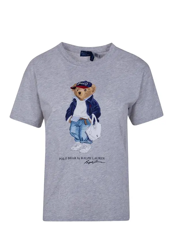 Polo Ralph Lauren Bear" Graphic T-shirt - Gray