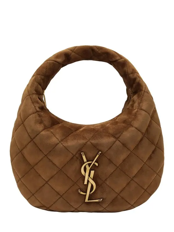 Saint Laurent Quilted Suede Bag - Brown
