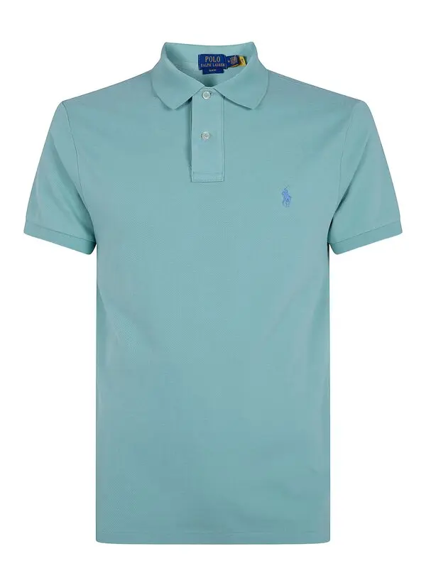 Polo Ralph Lauren Short Sleeves Knit Classic Logo Polo Shirt - Blue