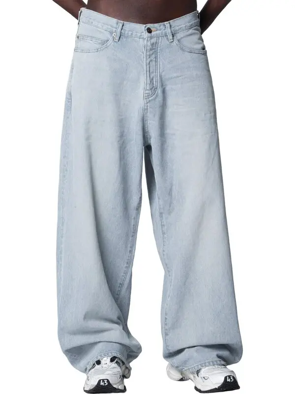 Balenciaga Wide-leg Japanese Denim Jeans - Light Blue