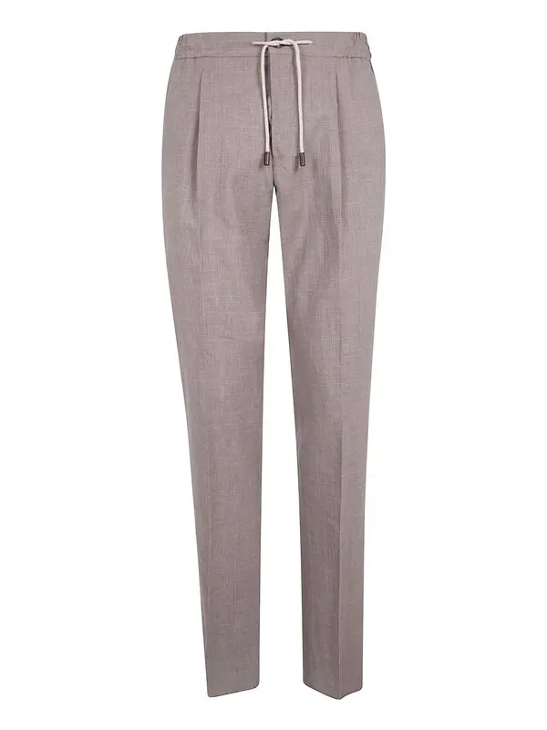 Incotex Elasticated Drawstring Waist Chino Trousers - Brown