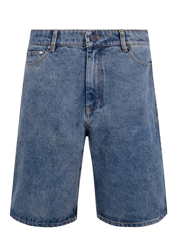 DAILY PAPER Compact Shield Embroidery Denim Shorts - Blue
