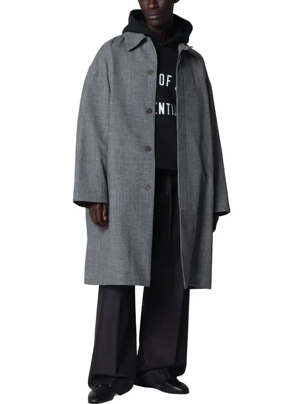 Fear Of God Relaxed Trench Coat In Mouliné Wool - White
