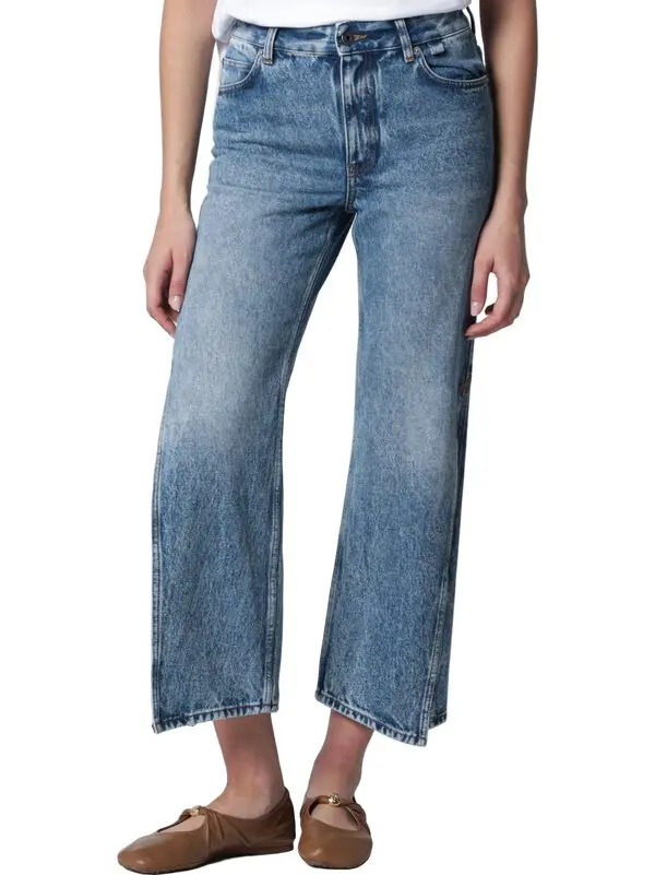 Loewe Cropped Flared Jeans - Blue