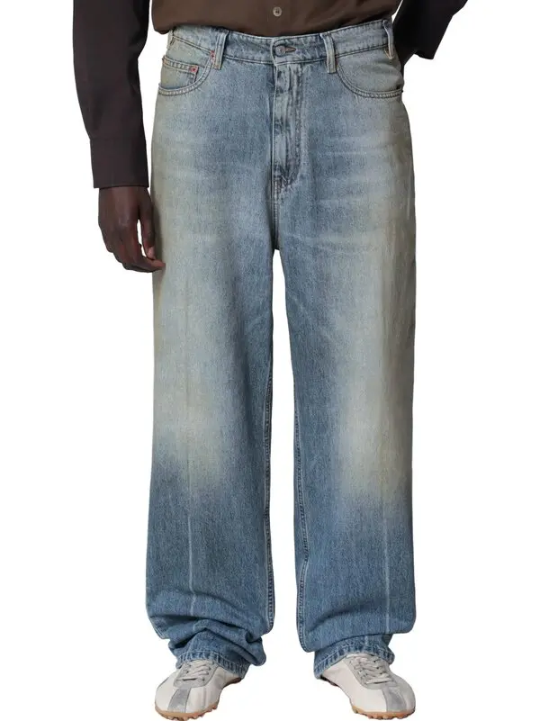 MAISON MARGIELA Straight-leg Jeans In Washed Denim - Light Blue