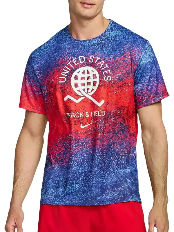 Nike Dri-fit Miler Printed T-shirt - Blue