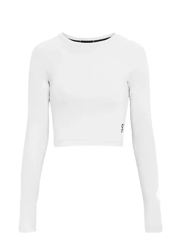 On Studio Cropped Long Sleeve T-shirt - White