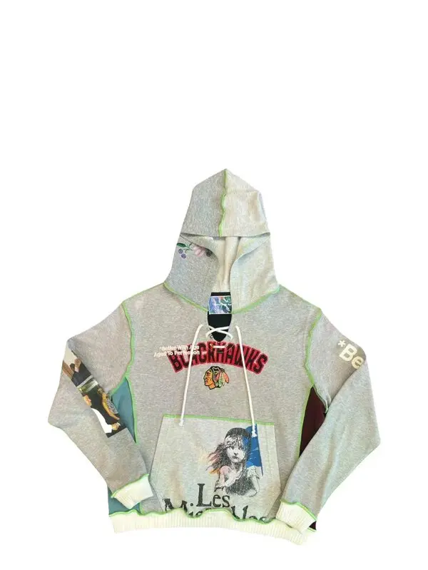 BETTER WITH AGE Hollywood Patchwork Hoodie - Grey