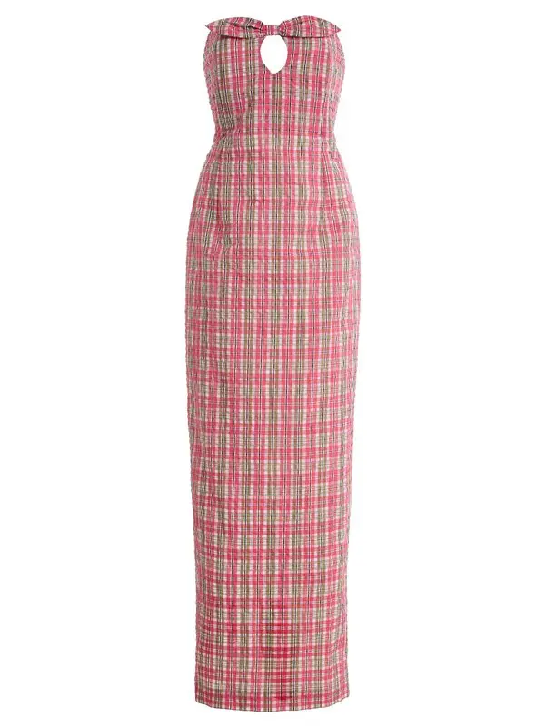 Bernadette Charlotte Checked Seersucker Midi Dress - Multi