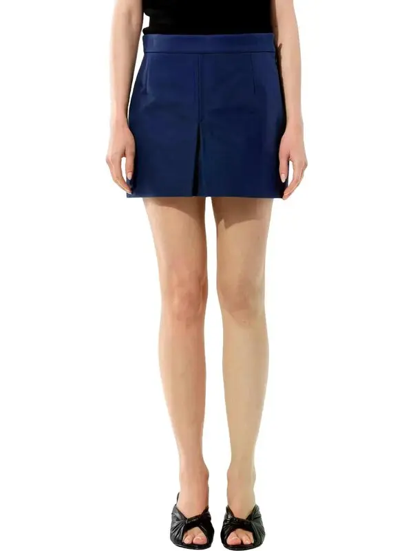 Balenciaga A-line Pleated Mini Skirt - Blue