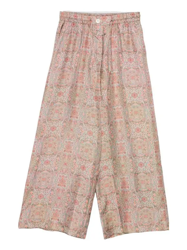 PIERRE-LOUIS MASCIA Paisley Print Wide-leg Palazzo Pants - Orange