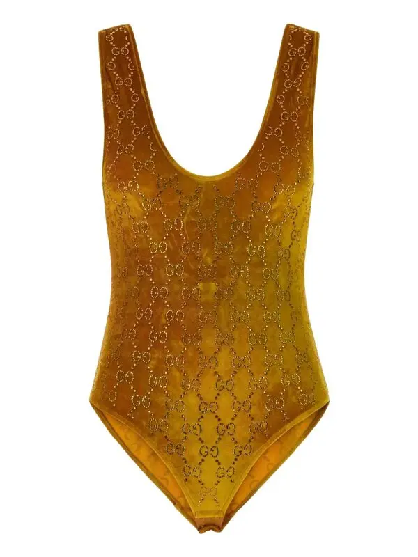 Gucci All-over Pattern Bodysuit - Yellow
