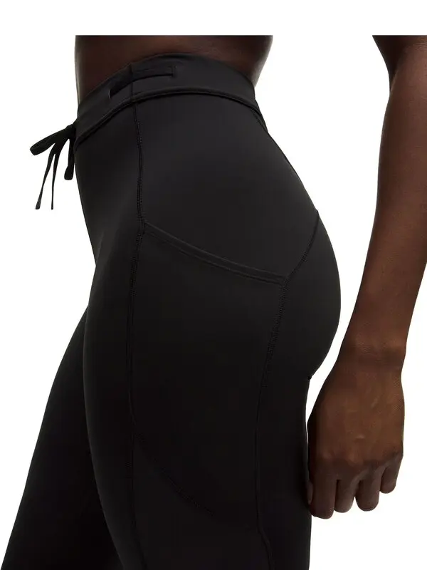 Lululemon Fast And Free High-rise Tight 25 - Black/light Ivory