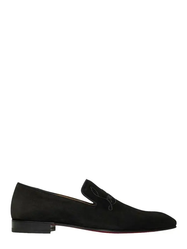 CHRISTIAN LOUBOUTIN Navy Dandelion Flat - Black