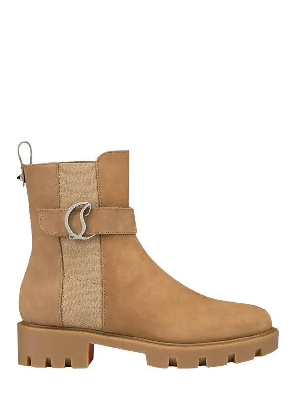 CHRISTIAN LOUBOUTIN Cl Chelsea Booty Lug Flat - Tan