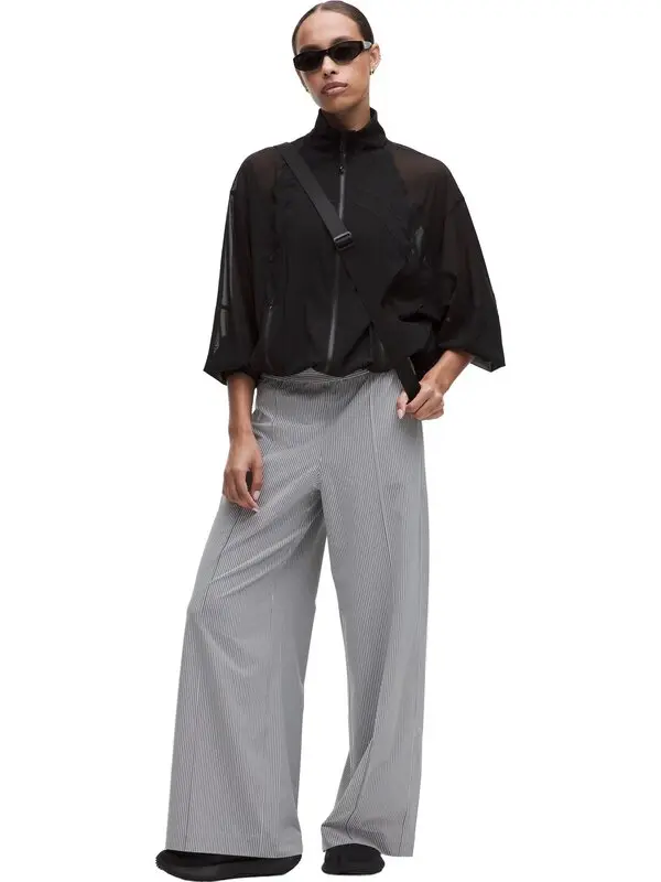 Lululemon Breezily Mid-rise Cropped Pant - Hype Stripe Raceway Grey White