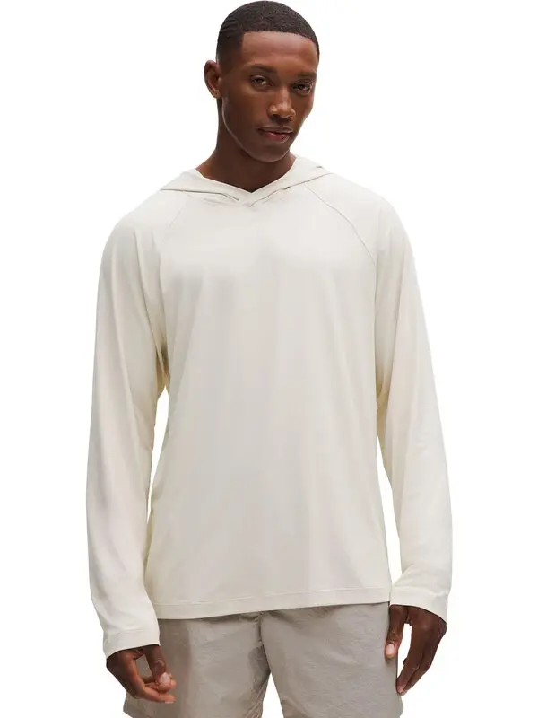 Lululemon Uv-protective Hooded Long-sleeve Shirt - Light Ivory