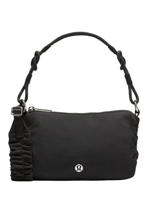 Lululemon Ruched Shoulder Bag Mini - Black/black/silver