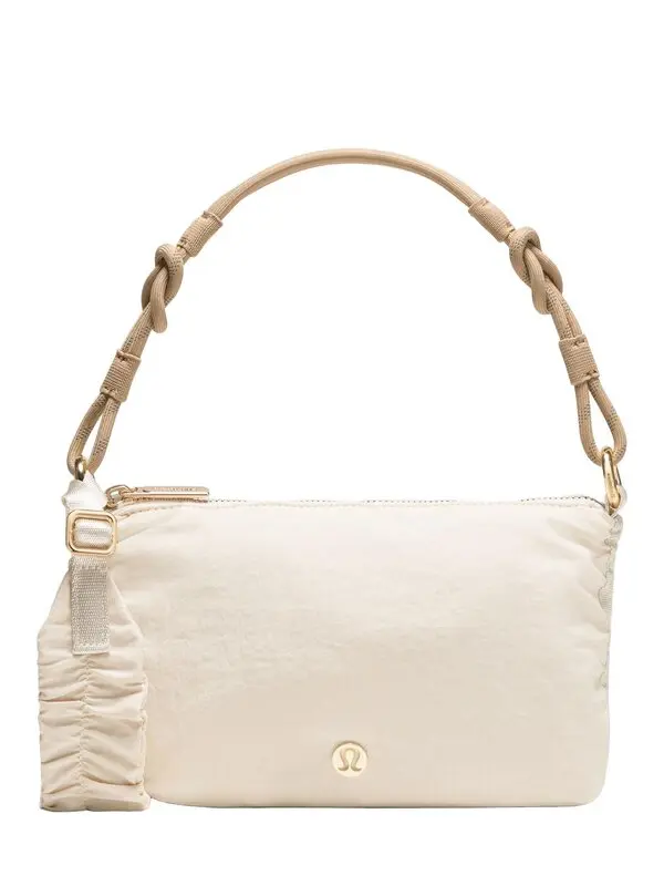 Lululemon Ruched Shoulder Bag Mini - Light Ivory/wacky Khaki/gold