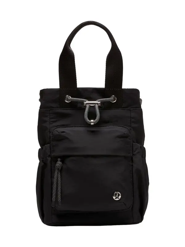 Lululemon Convertible Drawstring Bucket Bag Mini 5l - Black/onyx Grey/silver