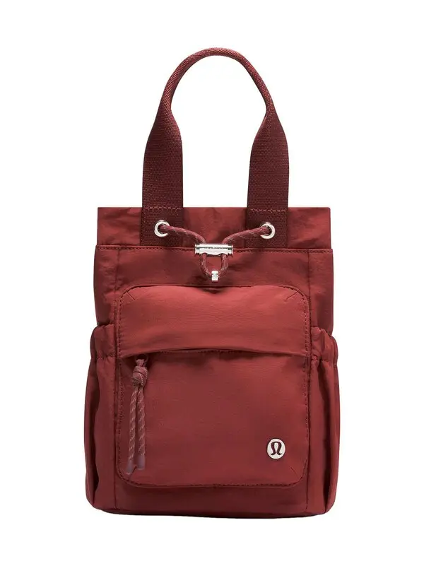 Lululemon Convertible Drawstring Bucket Bag Mini 5l - Cranberry Charm/burgundy Bay/silver