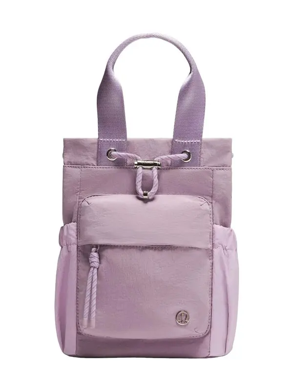 Lululemon Convertible Drawstring Bucket Bag Mini 5l - Lotus Lavender/lilac Play/silver