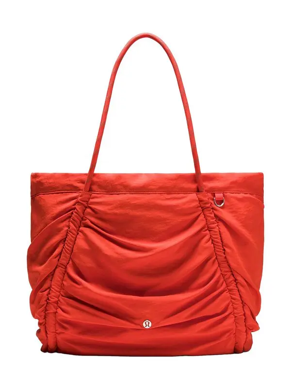 Lululemon Ruched Tote Bag 24l - Cherry Ember/silver