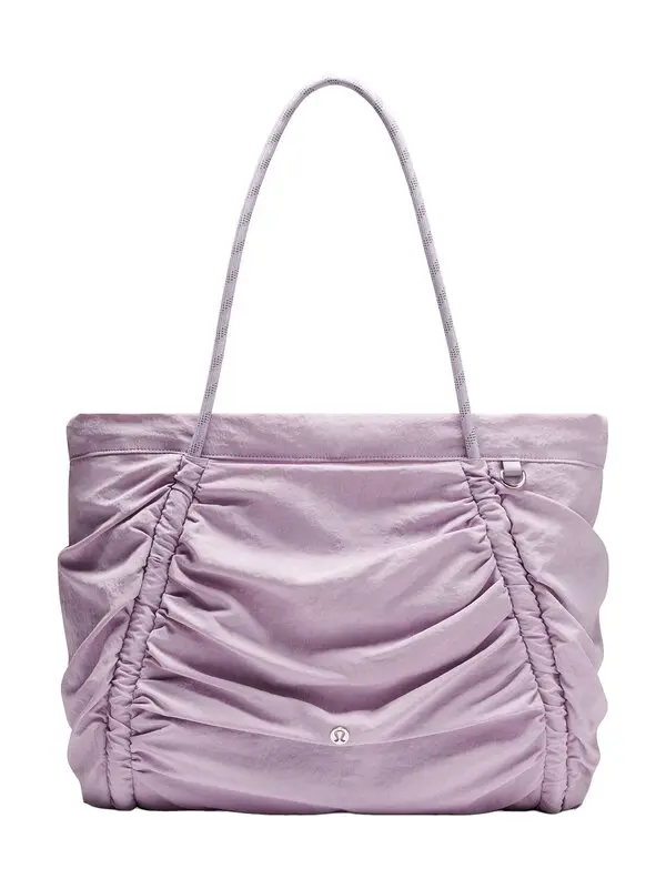 Lululemon Ruched Tote Bag 24l - Lilac Play/silver