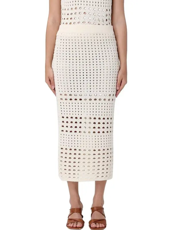 Liu Jo Crocheted Midi Skirt - White