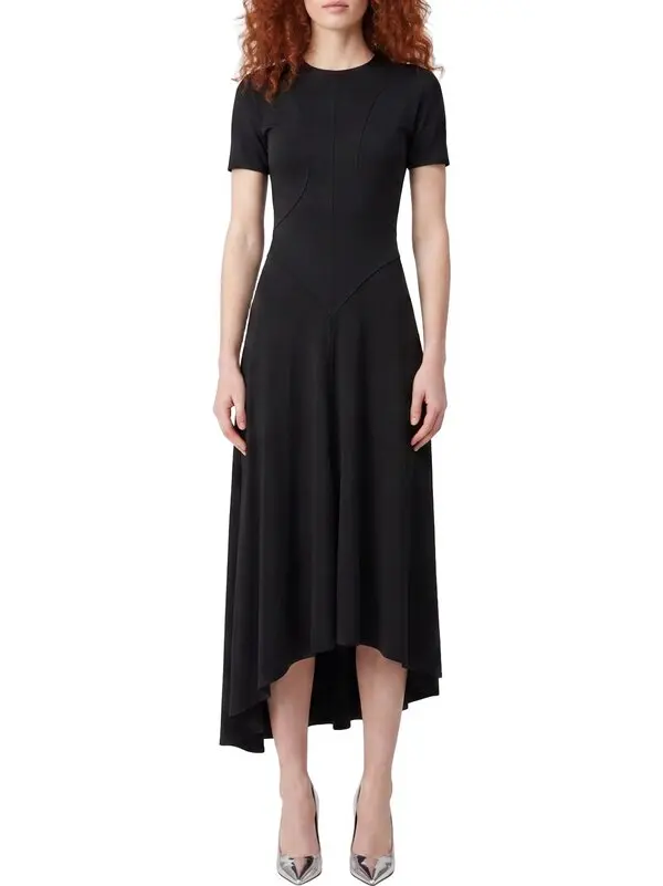Victoria Beckham Asymmetrical Midi Dress - Black