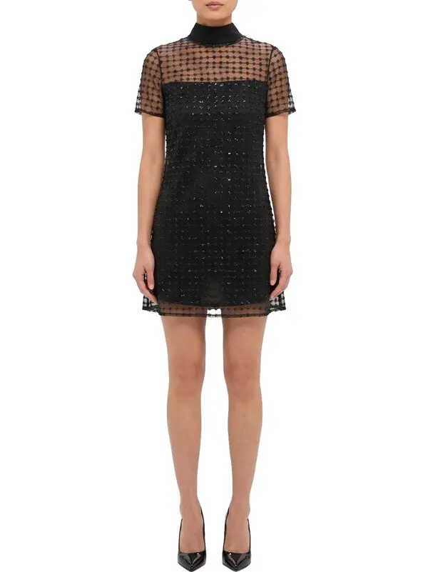 Staud Embellished Mini Dress - Black