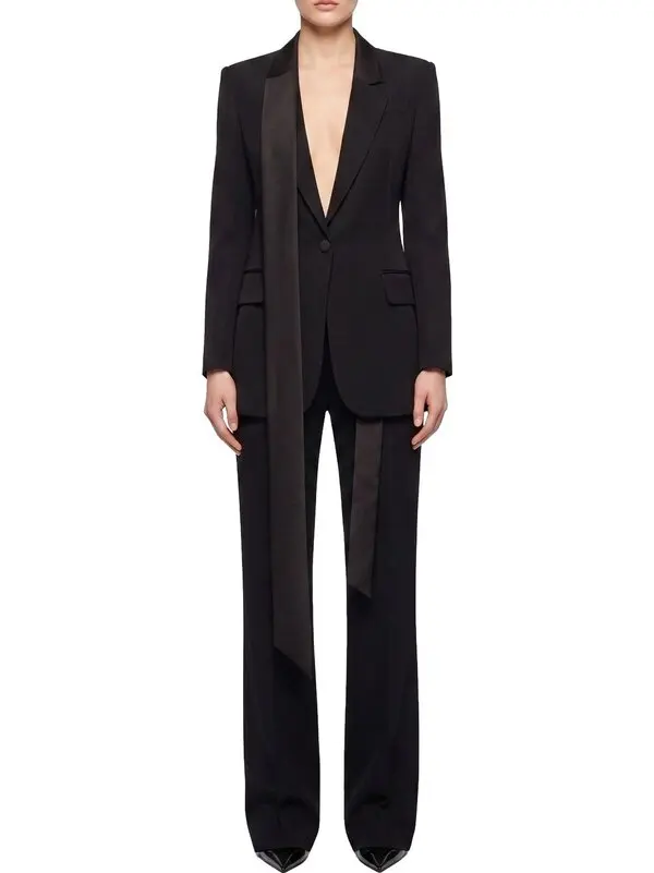 Attico Tie Detailed Blazer - Black