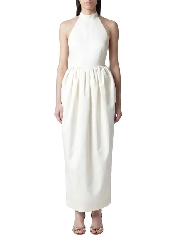 ROTATE BY BIRGER CHRISTENSEN Halterneck Maxi Dress - White