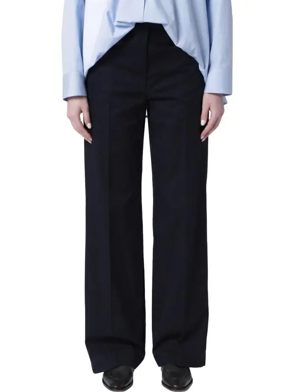 PT TORINO Stretch Cotton Palazzo Trousers - Blue