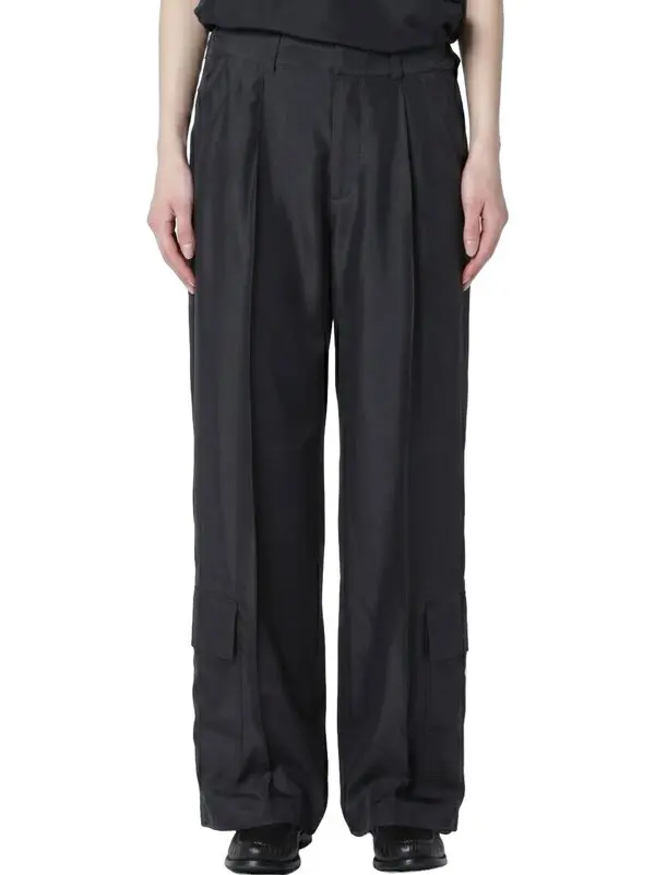 DURAZZI MILANO Tailored Wide Leg Cargo Pants - Grey