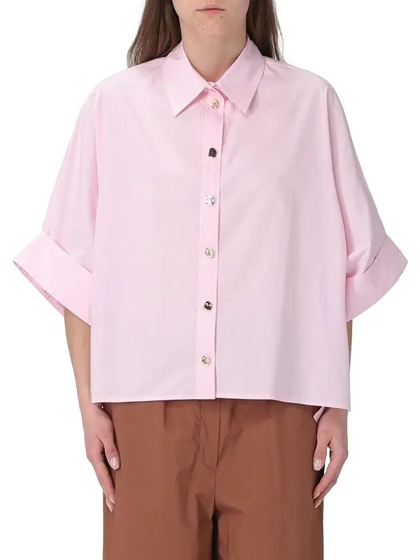 Liu Jo Shirt With Embroidered Bow Detail - Pink
